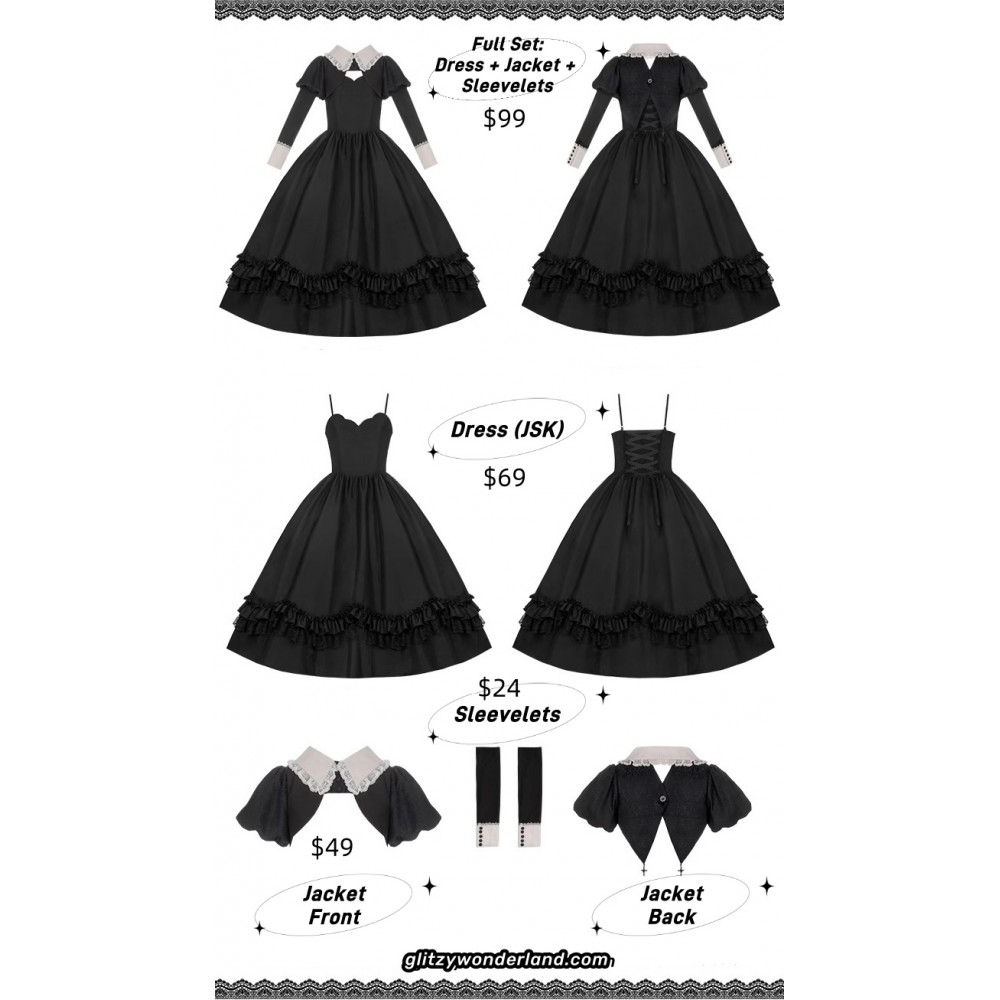 Nocturne Gothic Lolita Dress JSK / Jacket by Withpuji (WJ201)